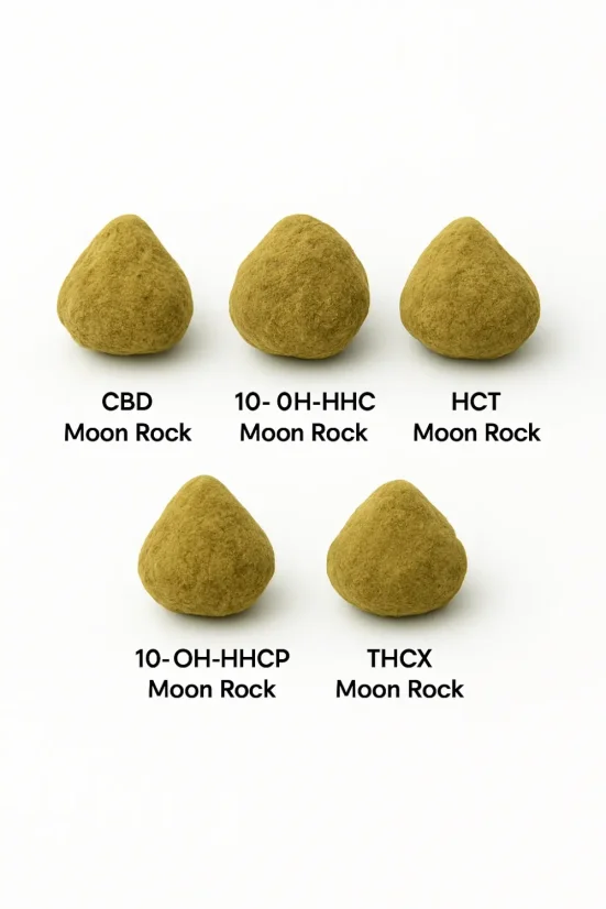 Set de muestra de flores Moon Rock - CBD Moon Rock, 10-OH-HHC Moon Rock ...