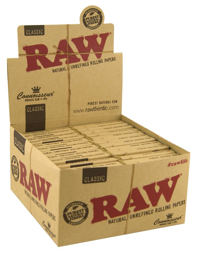RAW Papers Connoisseur King Size papers with filters, 110 mm, 24 pcs in box