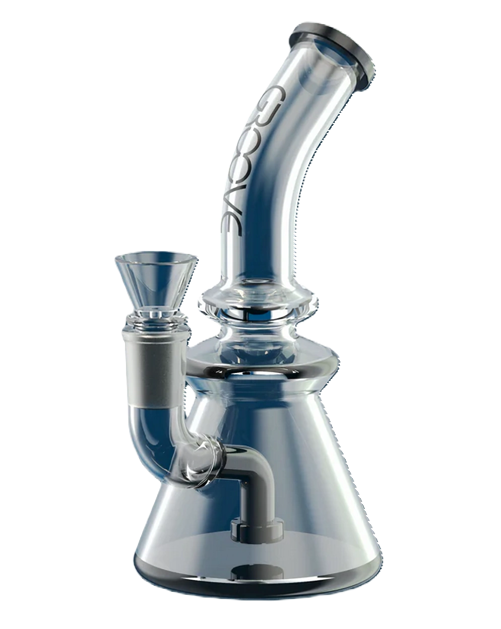 Groove Beaker Rig 7", Black and Clear