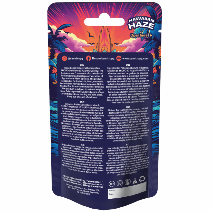 Canntropy THCPO Hash Hawaiian Haze, THCPO 90% calidad, 1g - 100g ...