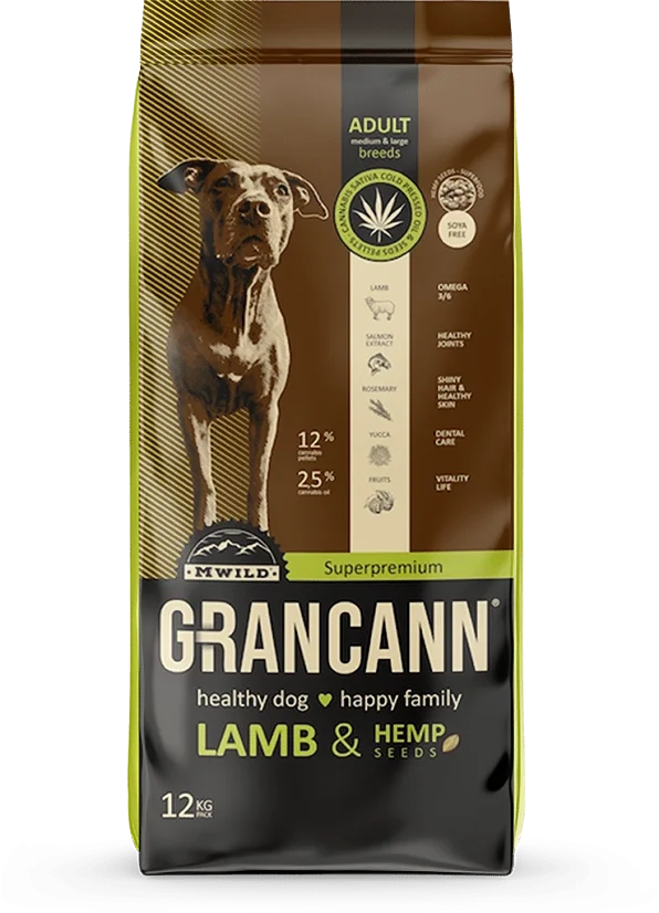 Grancann Lamb & Hemp seeds - Hemp food for medium and large breeds, 12kg