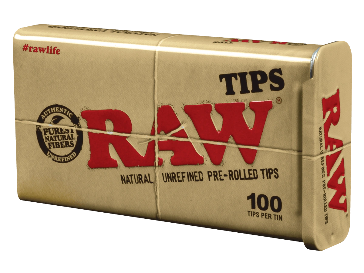 RAW Pre-rolled Tips Tin (100 pcs)